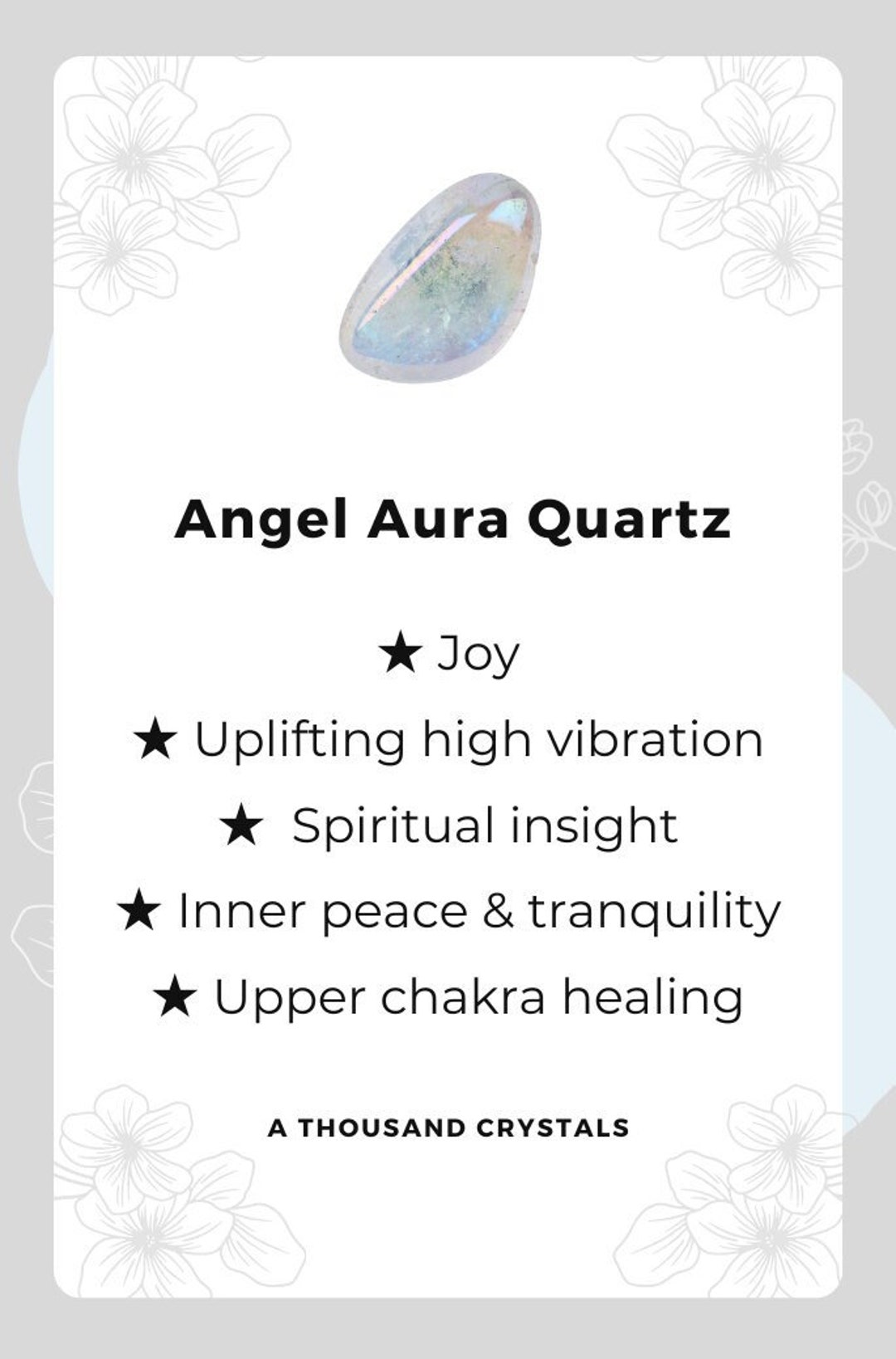 ANGEL AURA QUARTZ Healing Crystals for Inner Peace, Tranquility, High ...