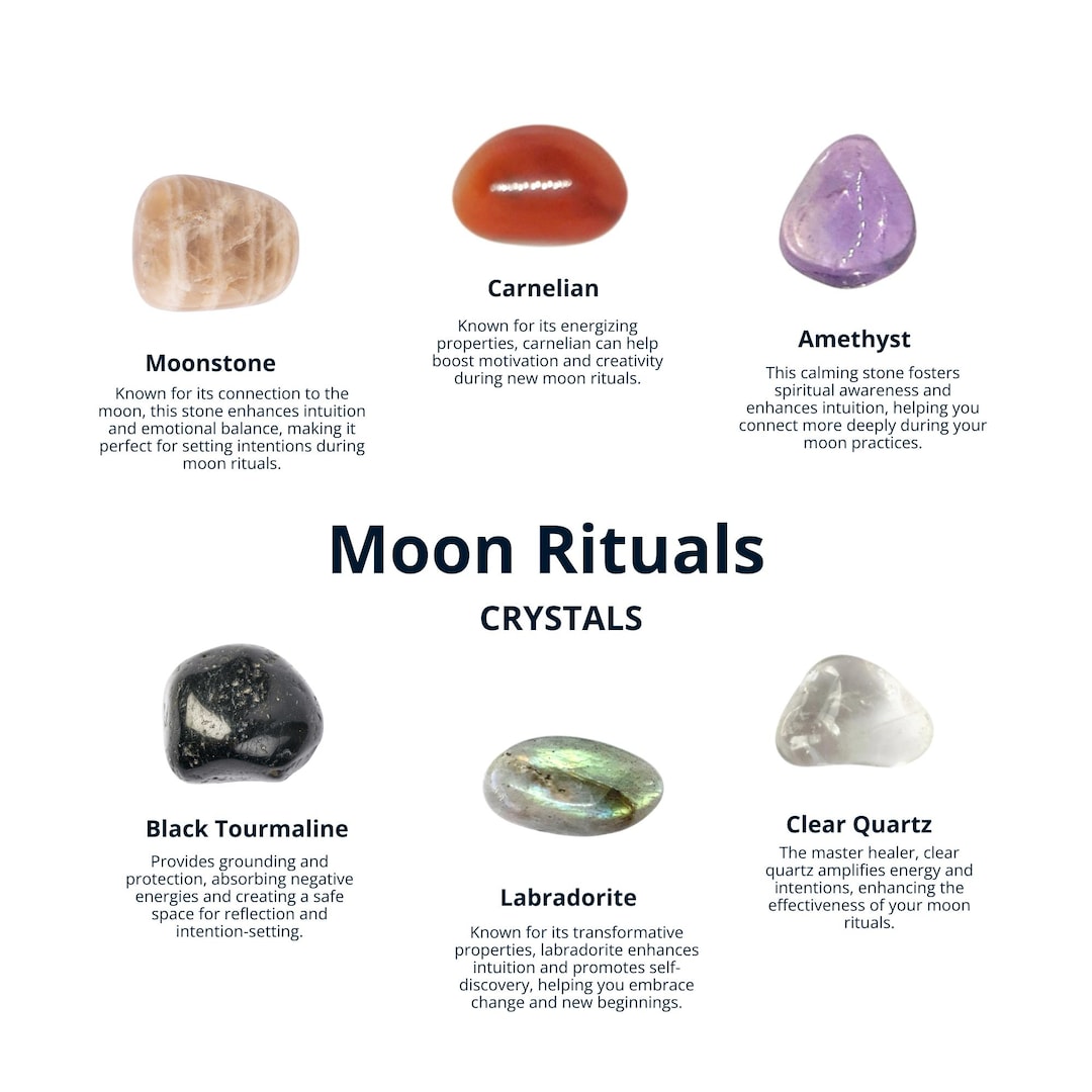 CRYSTALS FOR Moon Rituals. Crystals Gift, Gemstones, Healing Stones ...