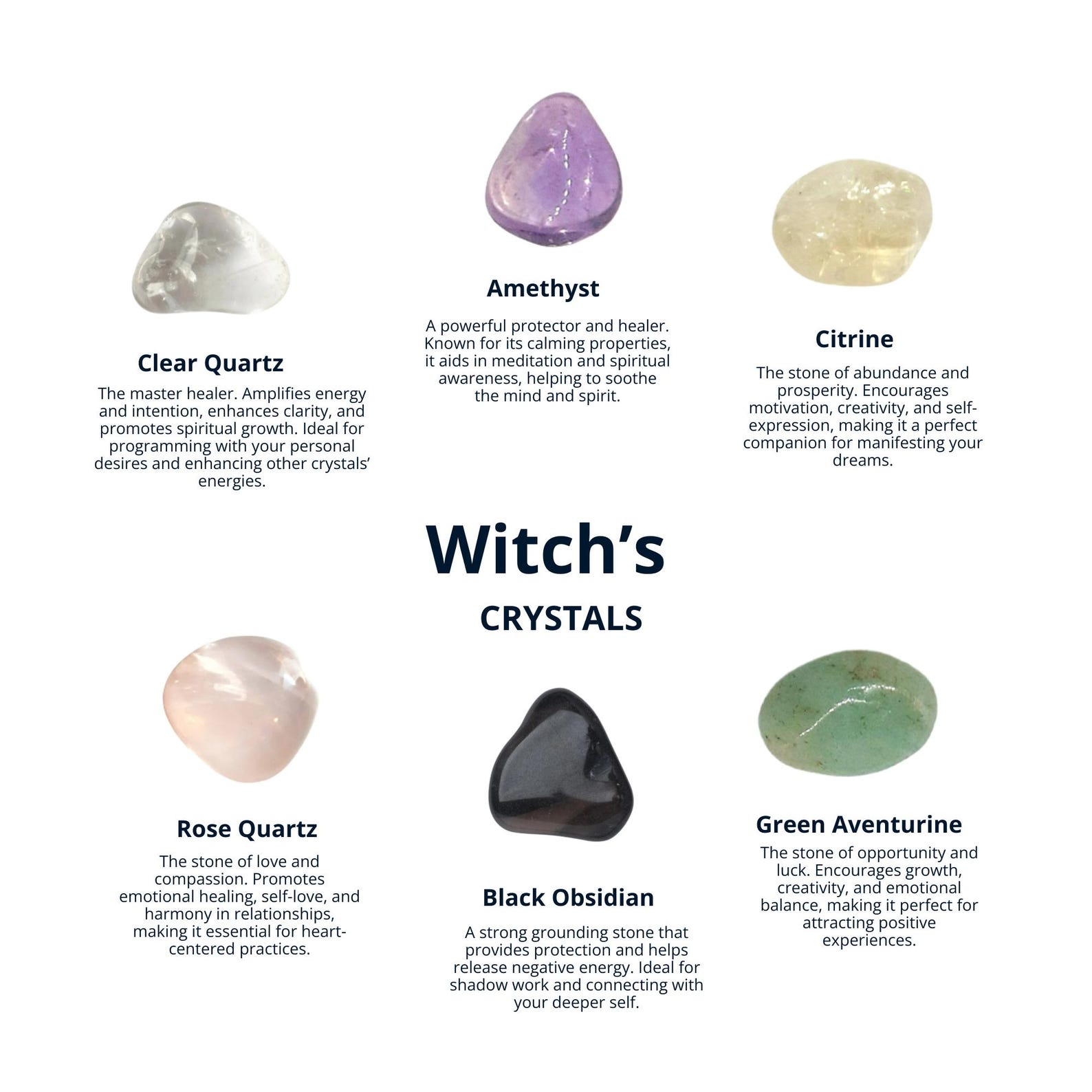 CRYSTALS for Witches. Crystals Gift, Gemstones, Healing Stones, Clear ...