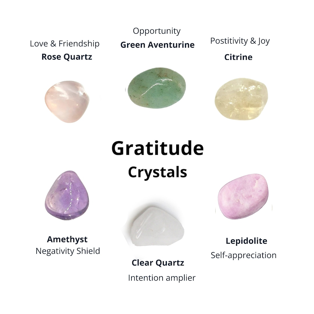 GRATITUDE CRYSTALS SET, Healing Stones, Appreciation, Joy, and ...
