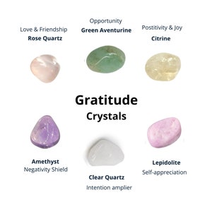 GRATITUDE CRYSTALS SET, Healing Stones, Appreciation, Joy, and ...