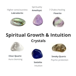 Spiritual Growth and Intuition Crystal Set: Amethyst, Labradorite ...