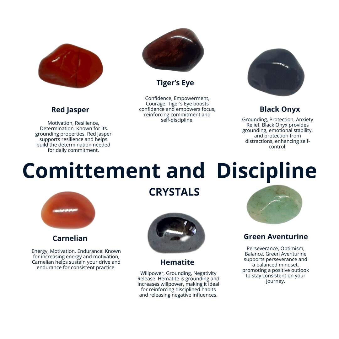 CRYSTALS FOR COMMITMENT, Discipline, Consistency, Crystals Gift ...
