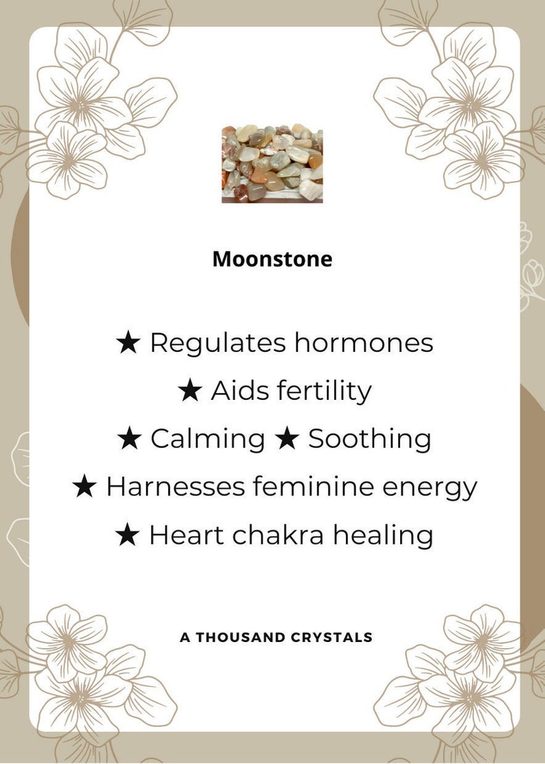 HORMONE BALANCING CRYSTALS Set, Moonstone, Red Jasper, Carnelian, Rose ...