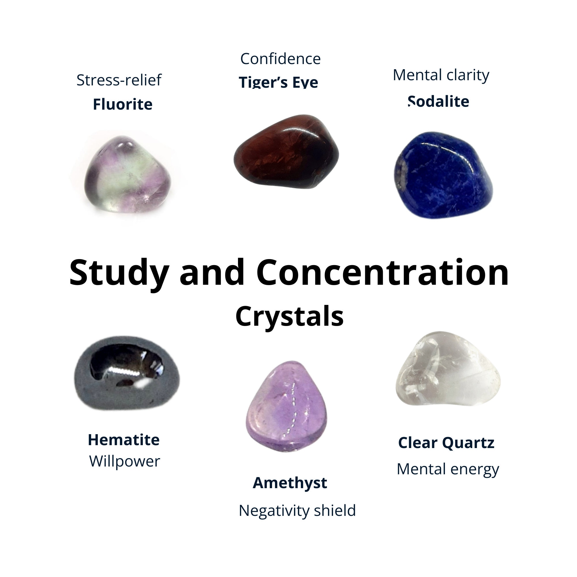 STUDY AND CONCENTRATION, Crystal Set for Exams, College, University - Etsy