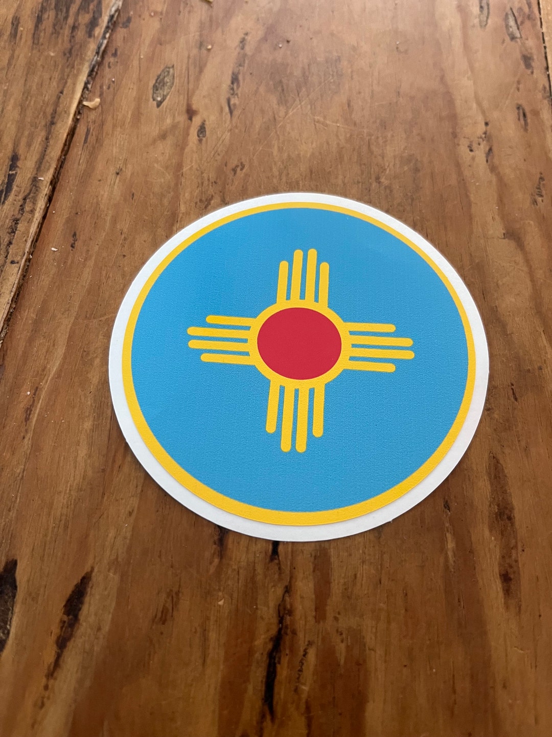 Large Turquoise and Yellow Zia Symbol New Mexico Sticker - Etsy