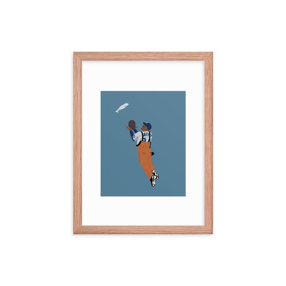 Ken Griffey Jr Fish Catch Illustration Print Framed 12x16 - Etsy