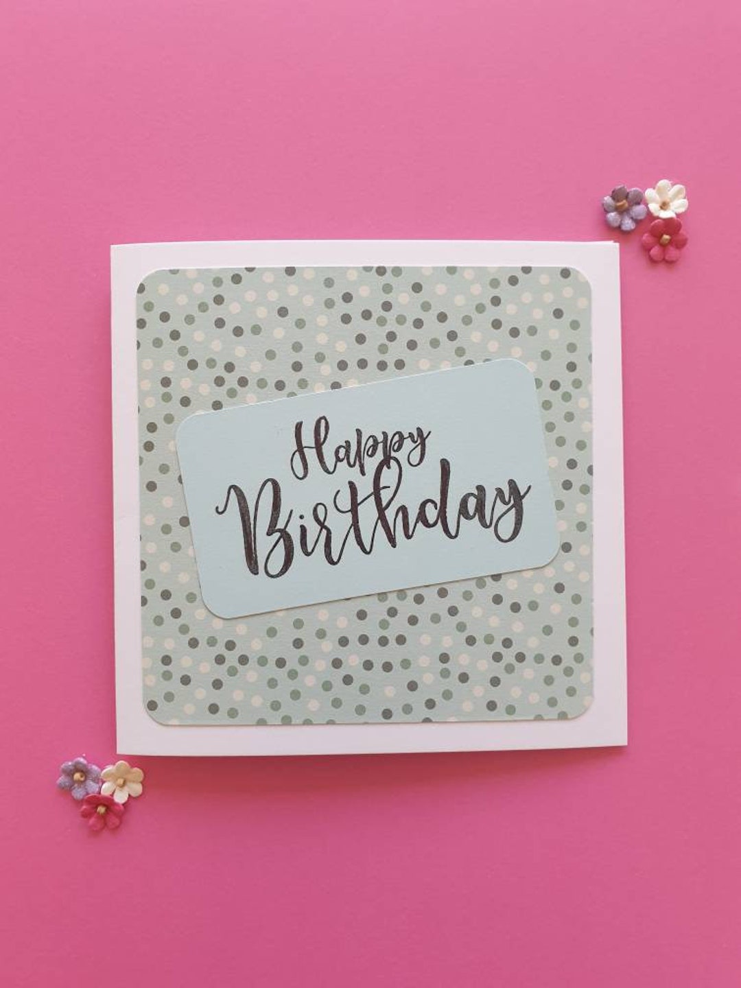 Handmade Polka Dot Birthday Card | Pastel Colors - Etsy