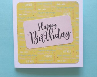 Happy Birthday Sun Mustard Yellow Greetings Card. A6 - Etsy