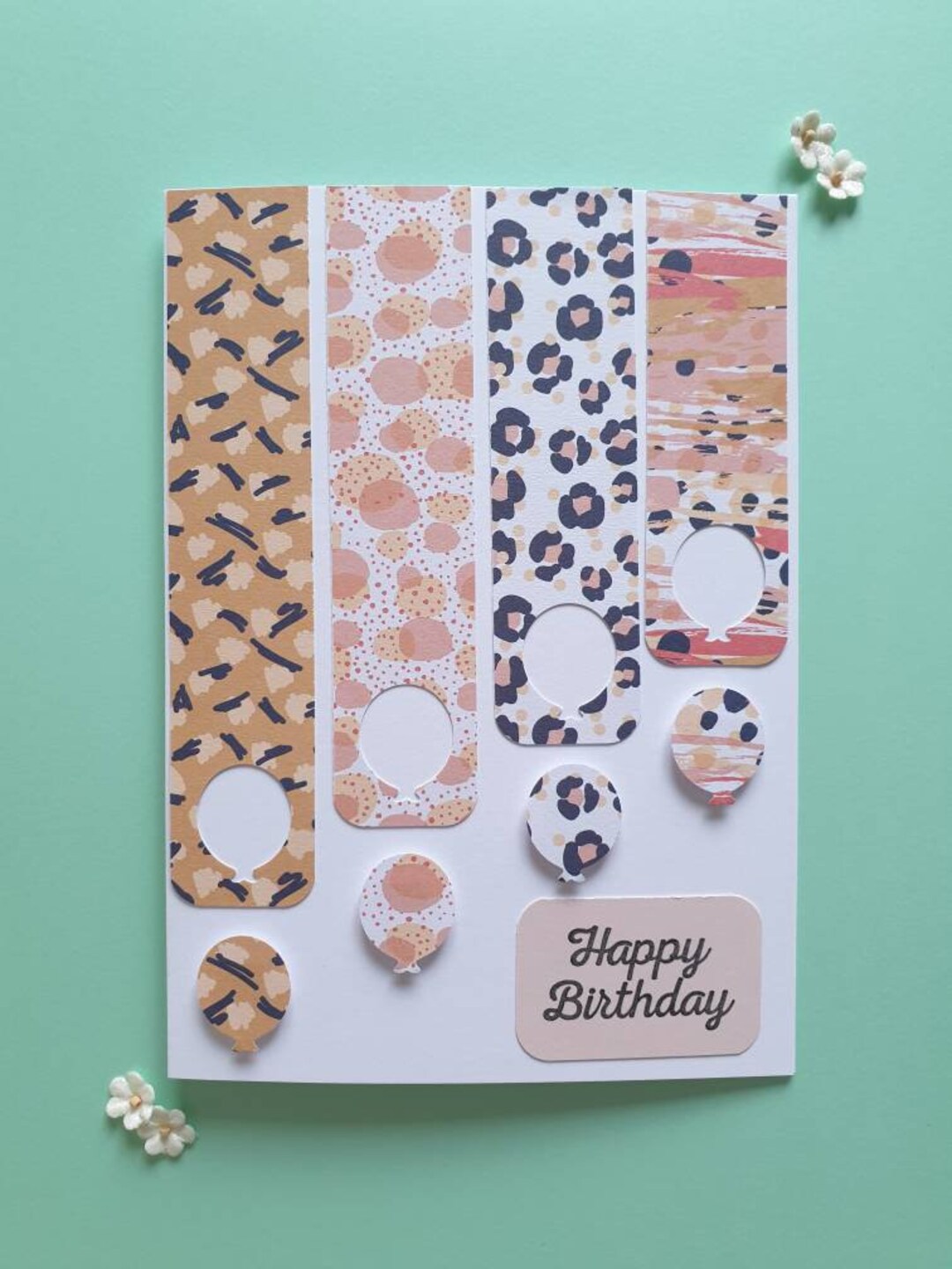 Leopard Print Birthday Card | Handmade 7x5" Card | Blank Inside | Bold ...