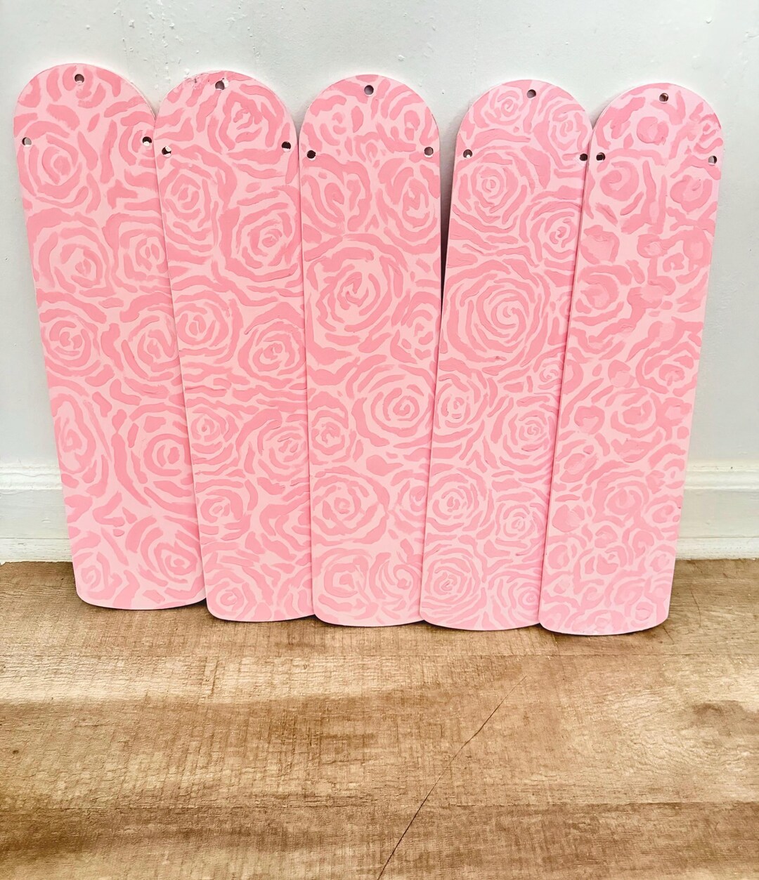 Pink Rose Ceiling Fan Blades – 52” Hand Painted Floral Set - Etsy