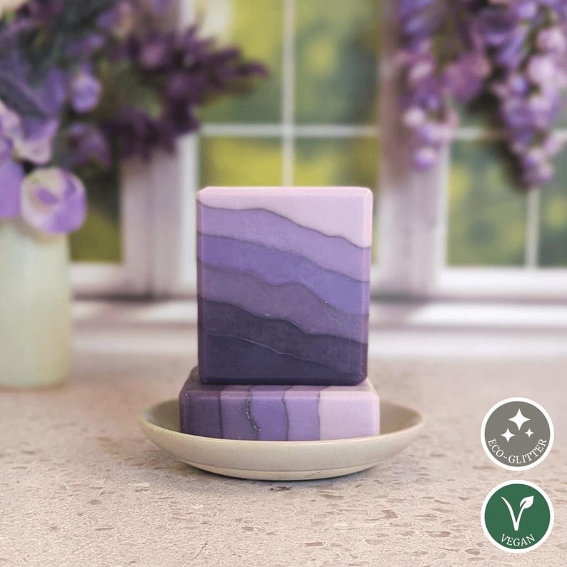 Purple Ombre Soap | Flowering Fields | Lavender & Lilac Shea Butter Soap | Wildflower Collection ...