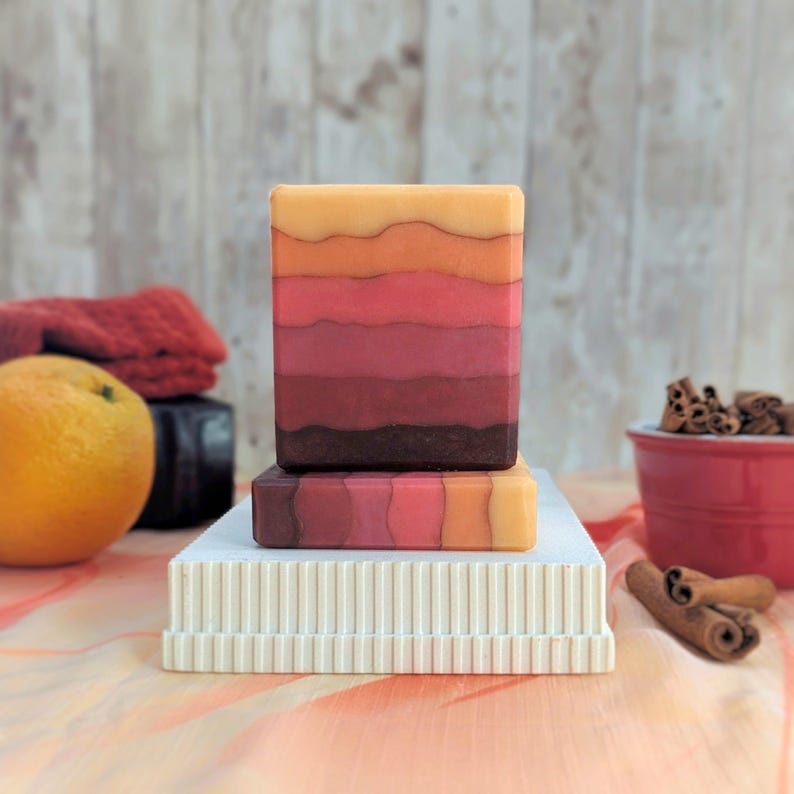 Handcrafted Soap | Spiced Sunset | Red and Orange Honey Soap| Cinnamon ...