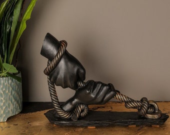 Hand Wrapped in Rope Statue 14.1 Art Decor Sculpture | Etsy