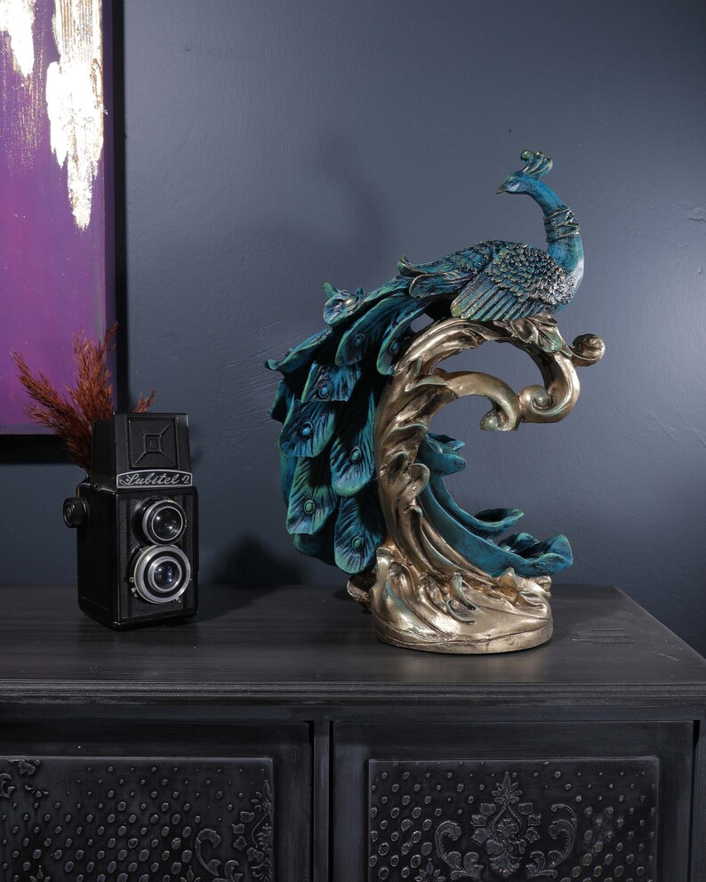 Peacock Candle Holder Statue 15 Tabletop Tealight - Etsy