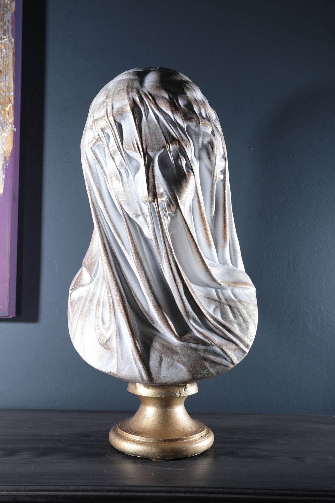 BLESSED VIRGIN MARY Bust 18.9", Saint Mary Statue Sculpture, Veiled ...