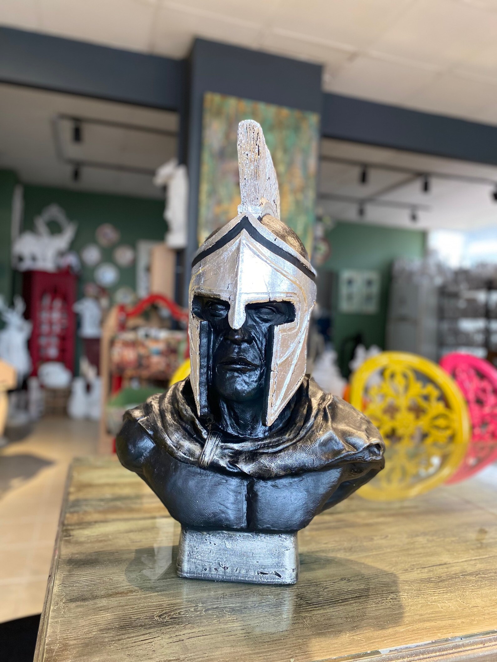 Large Black Warrior Statue Sculpture 24", Ancient Soldier, Legionary ...