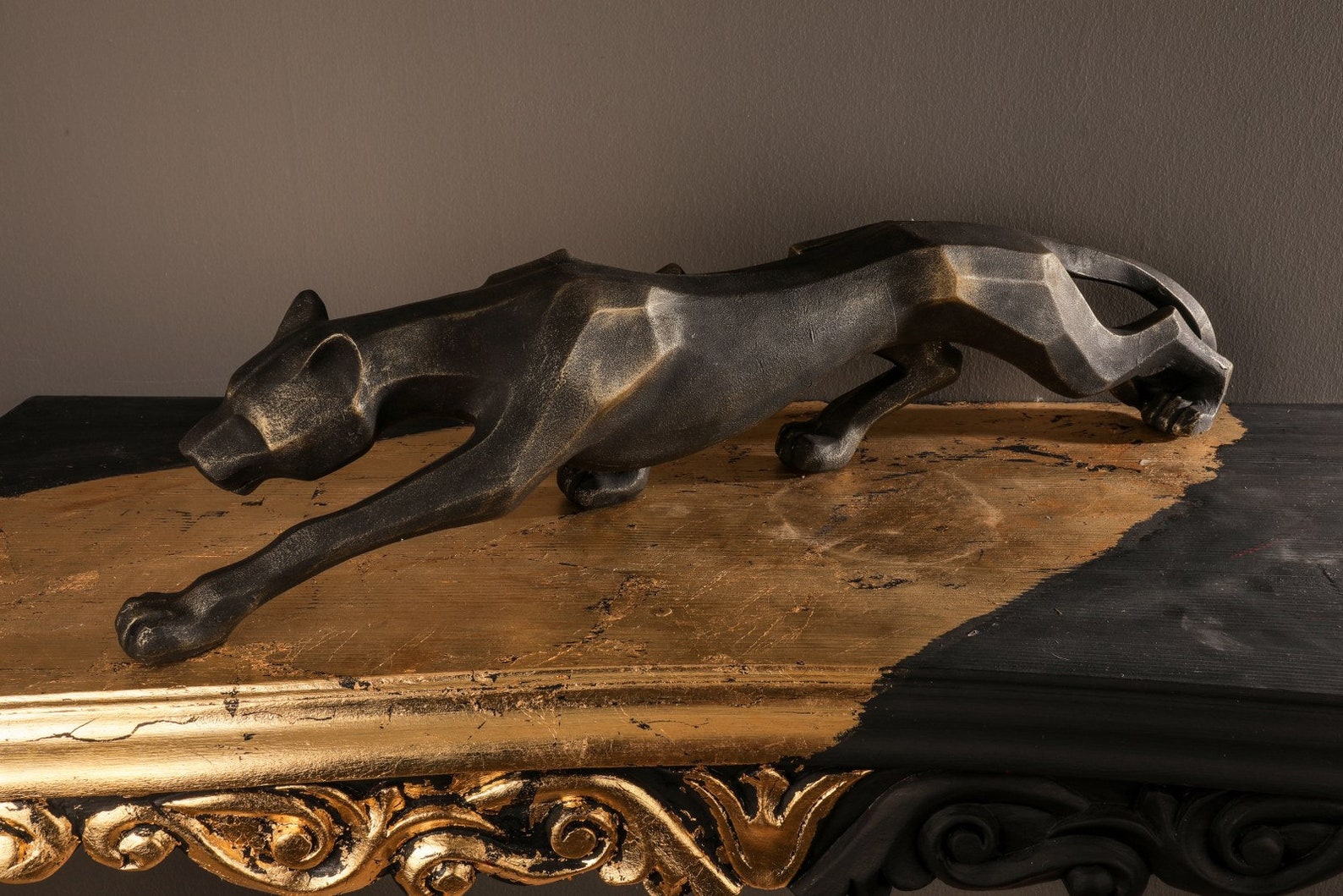 Cubic Panther Statue Sculpture 28.3 XL Animal Art - Etsy