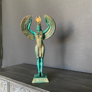 EGYPTIAN GODDESS ISIS Sculpture 13.4, Isis Statue, Altar Decor ...
