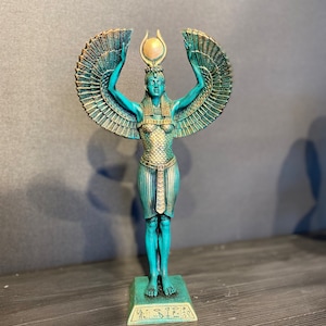 EGYPTIAN GODDESS ISIS Sculpture 13.4, Isis Statue, Altar Decor ...