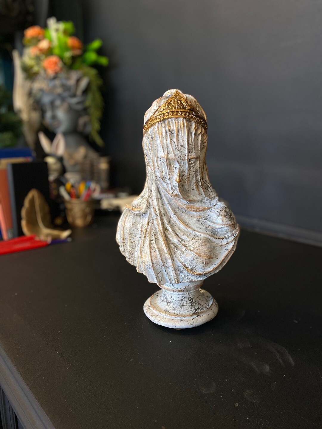 BLESSED VIRGIN MARY Bust 14.5", Saint Mary Statue, Veiled Mary ...