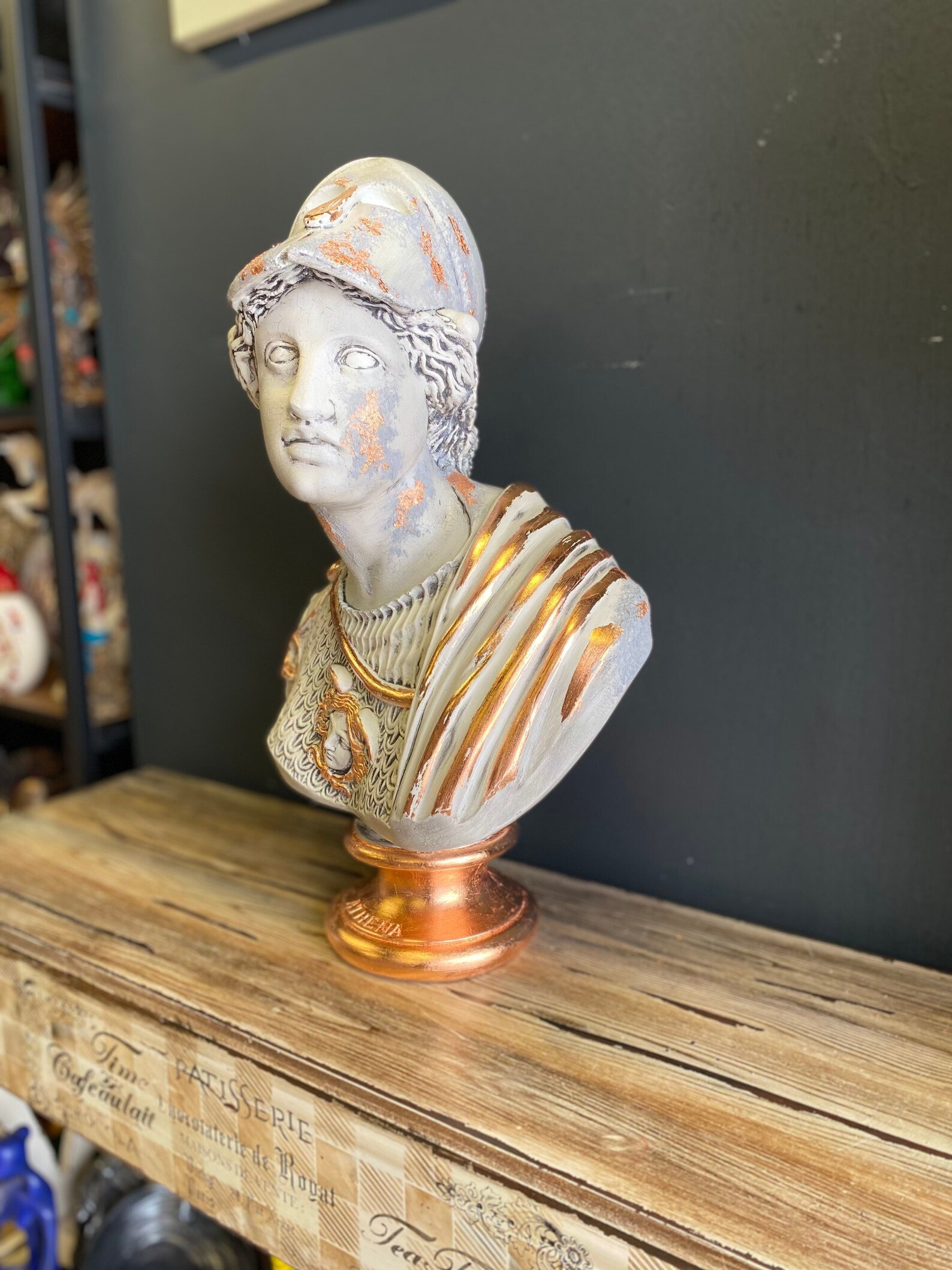 Copper Color Athena Statues Sculpture 24.8", Greek , Roman Bust, Large ...