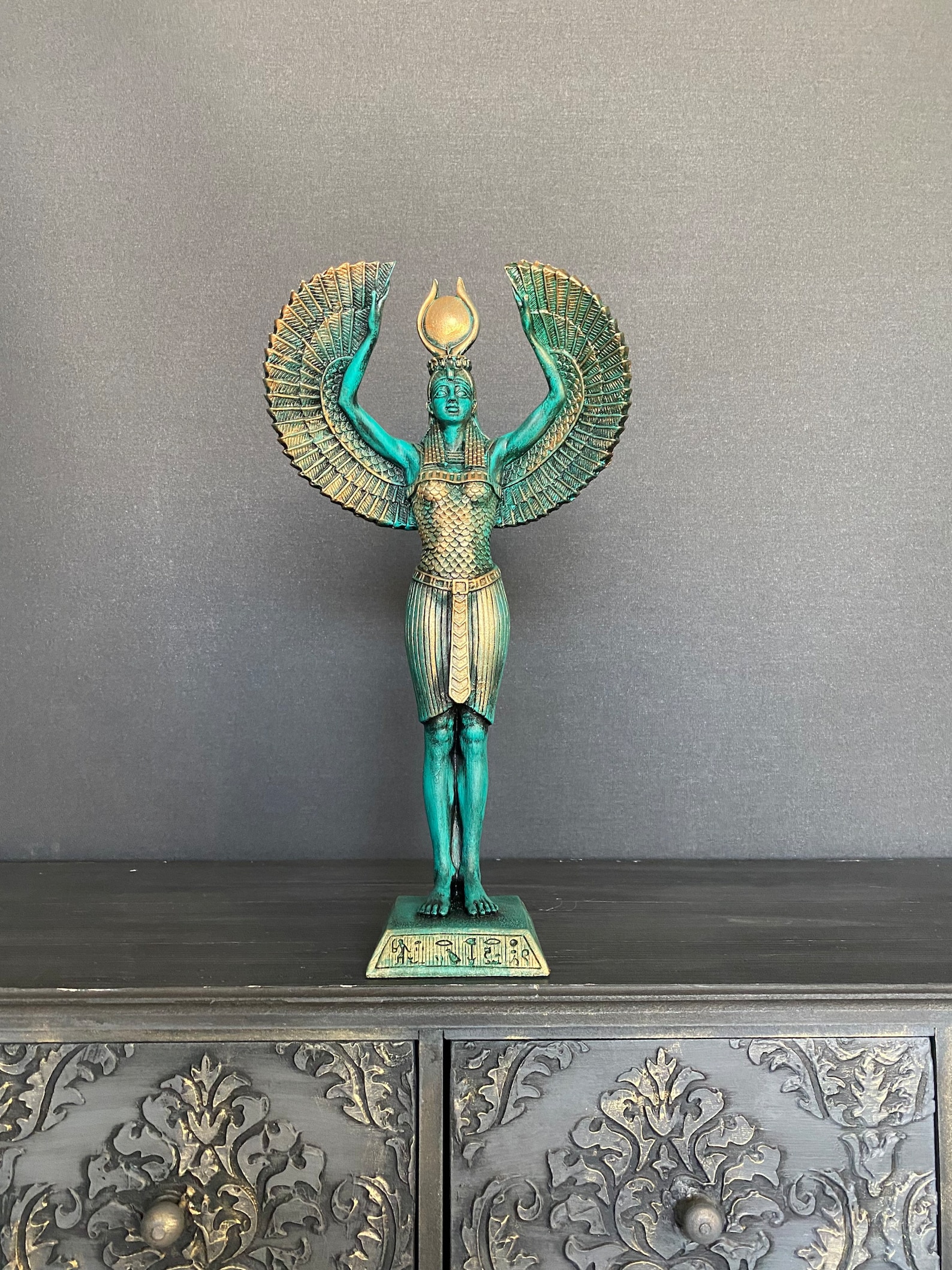 EGYPTIAN GODDESS ISIS Sculpture 13.4 Isis Statue Altar - Etsy