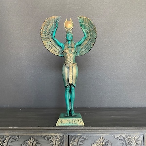 EGYPTIAN GODDESS ISIS Sculpture 13.4, Isis Statue, Altar Decor ...