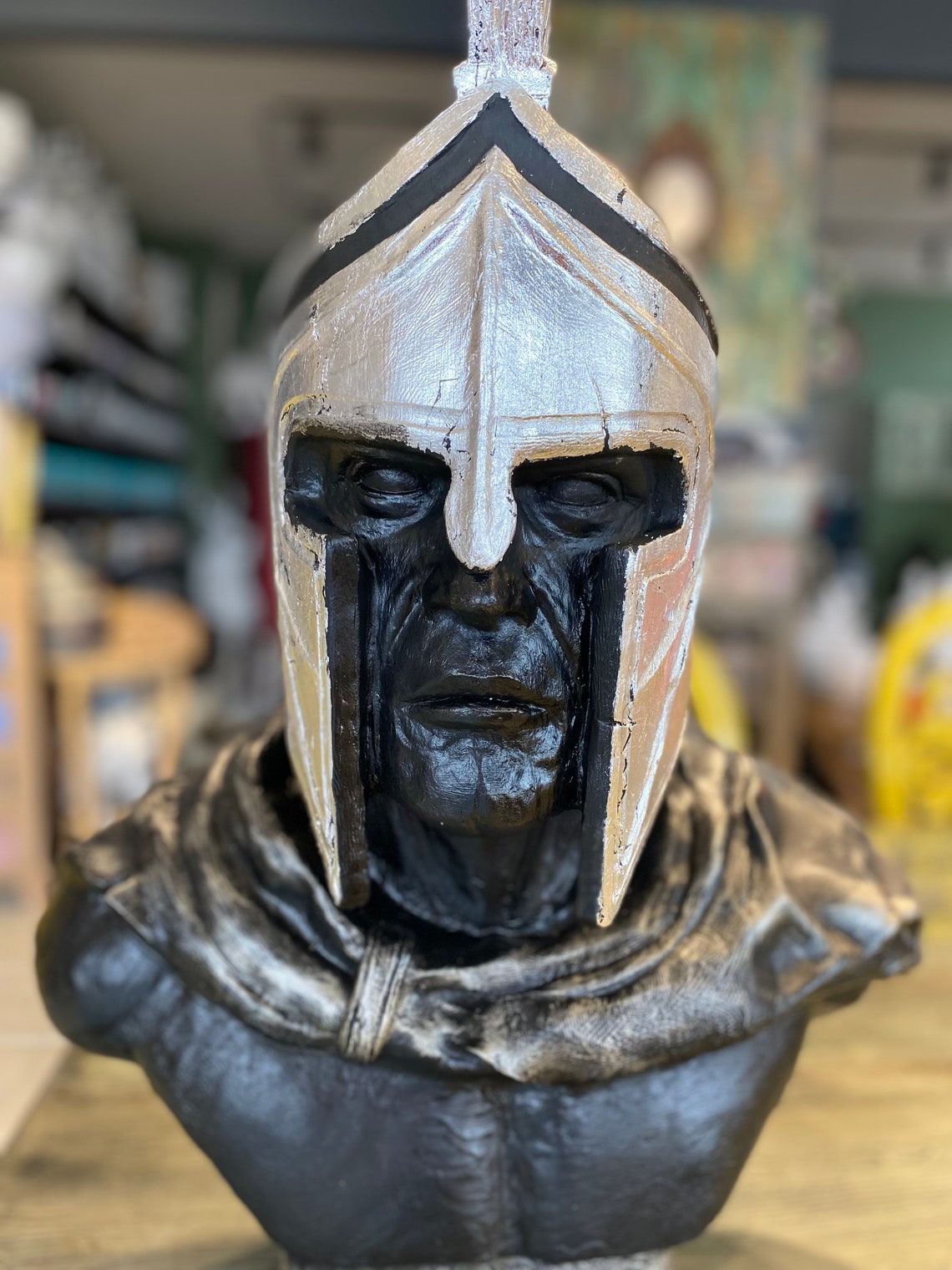 Large Black Warrior Statue Sculpture 24 Ancient - Etsy