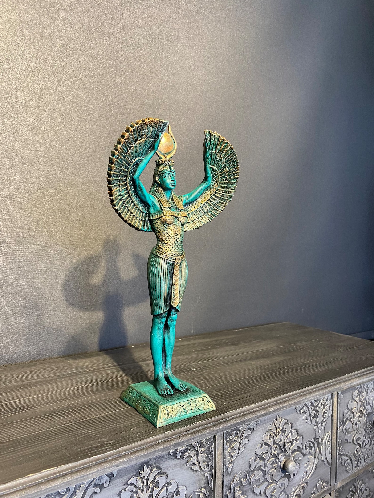 EGYPTIAN GODDESS ISIS Sculpture 13.4 Isis Statue Altar - Etsy