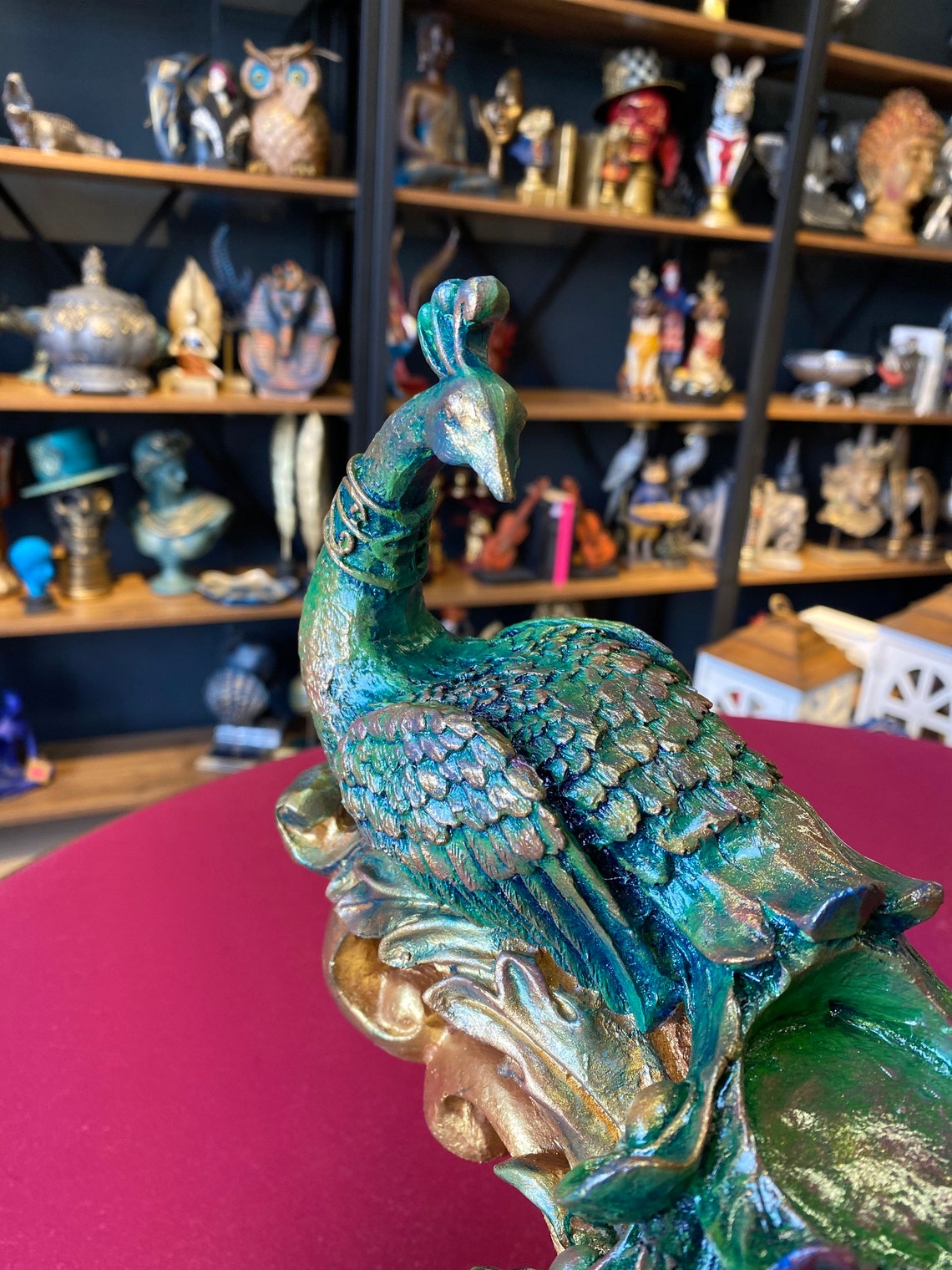 Peacock Candle Holder Statue 15", Tabletop Tealight, Decor Sculpture ...
