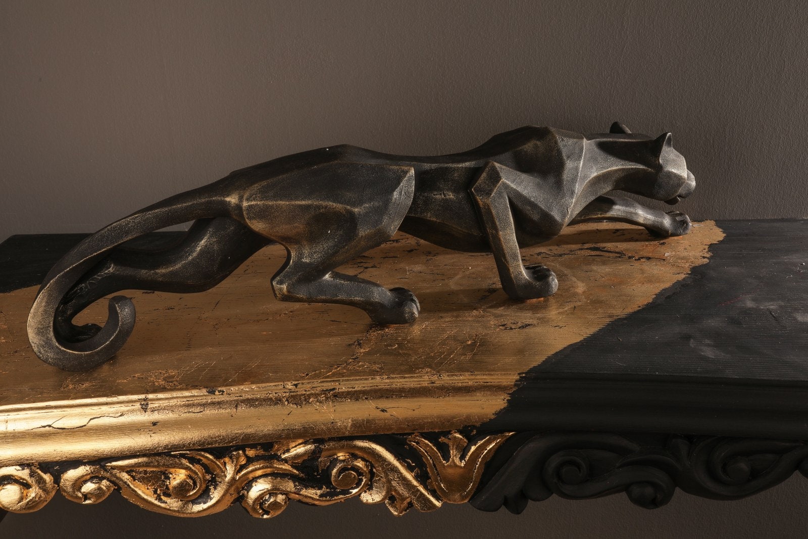 Cubic Panther Statue Sculpture 28.3 XL Animal Art - Etsy