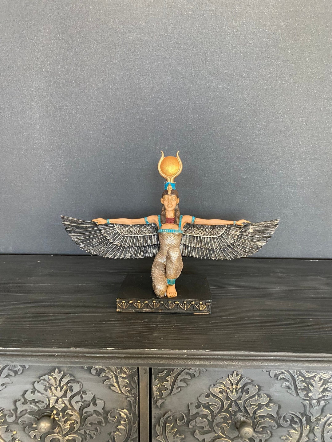 EGYPTIAN GODDESS ISIS Statue Sculpture 12.6", Goodies Lady, Decor , Art ...