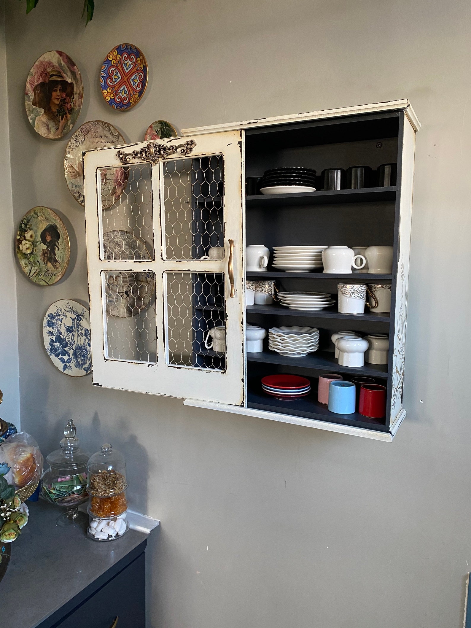 Wire Cup Cabinet With Sliding Door 24.4kitchen - Etsy