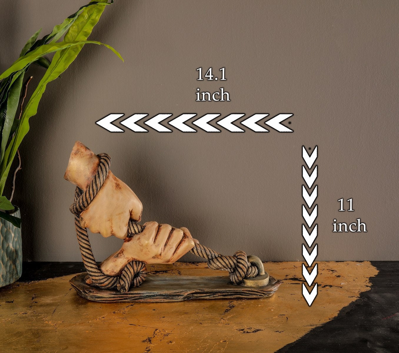 Hand Wrapped in Rope Statue 14.1 Art Decor Sculpture - Etsy