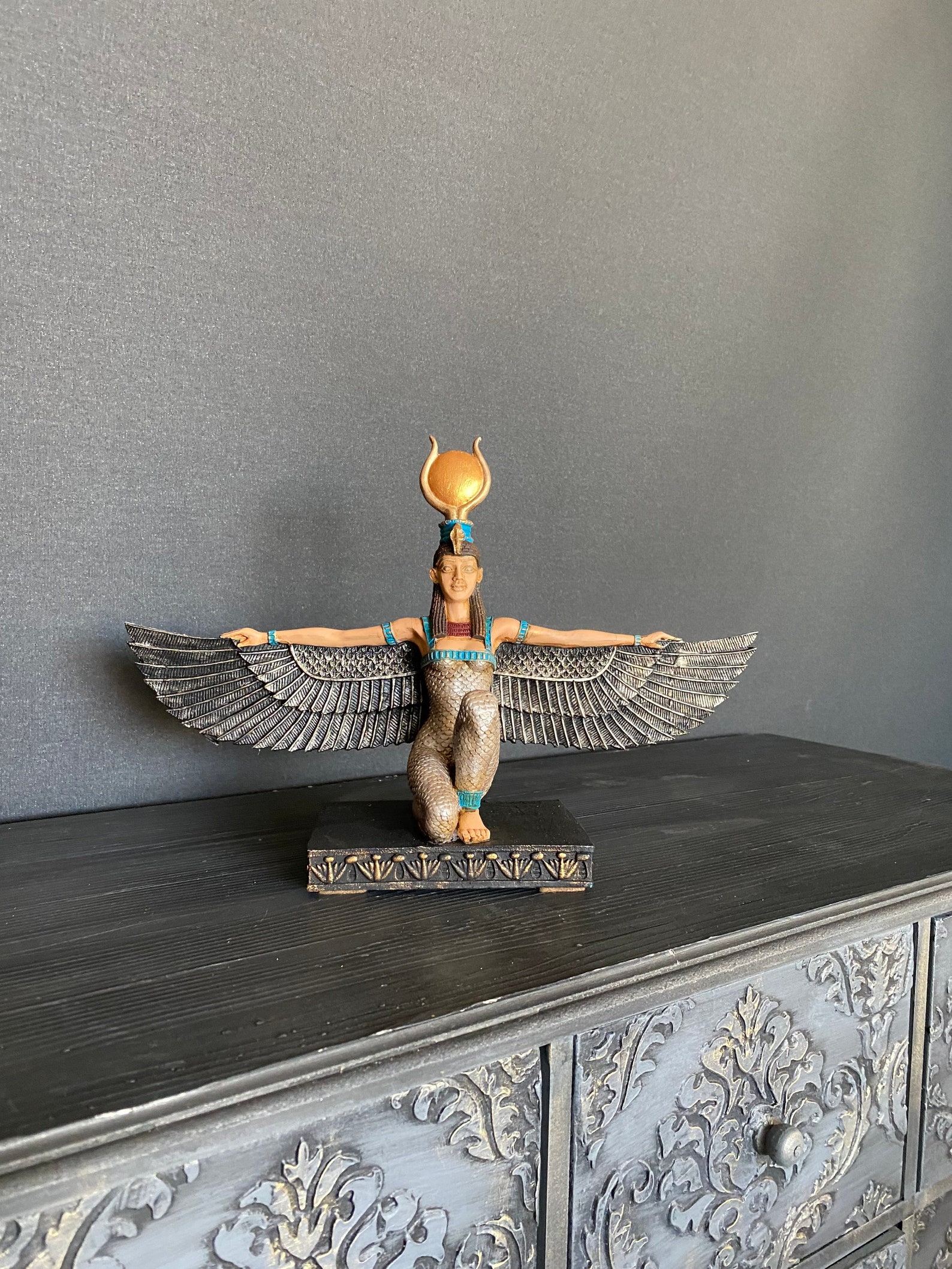 EGYPTIAN GODDESS ISIS Statue Sculpture 12.6 Goodies - Etsy