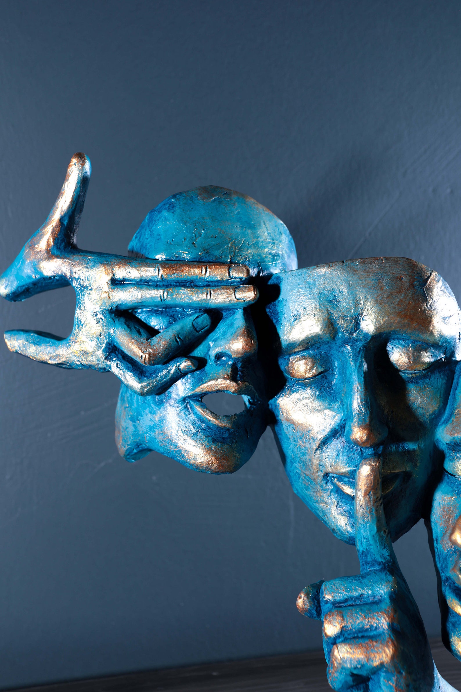 Face Mask Statue Sculpture 13 See No Evil Hear No Evil - Etsy