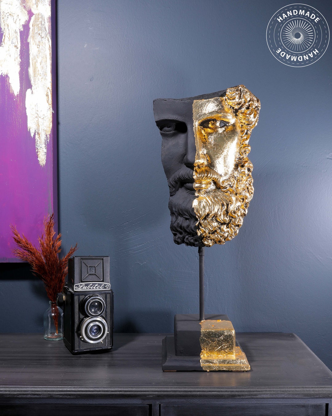 ZEUS BUST SCULPTURE Statue 18.1", Art Decor, Greek Mythology ,god of ...
