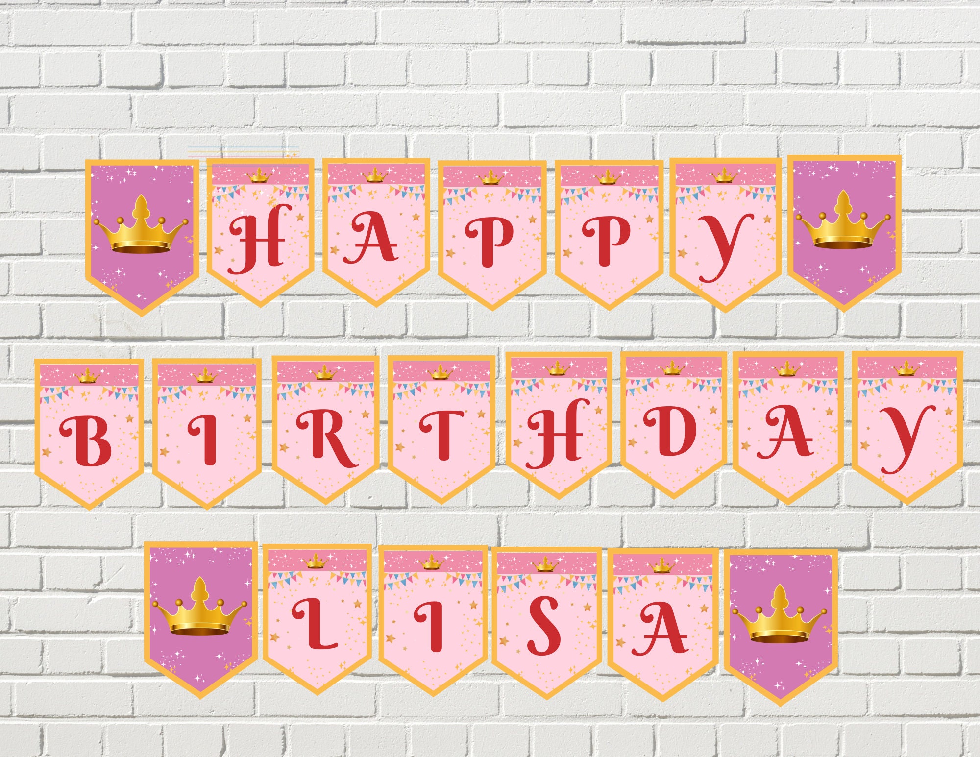 Diy Princess Birthday Banner