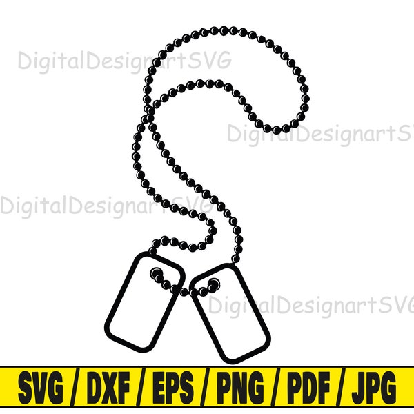 Military Tags Svg - Etsy