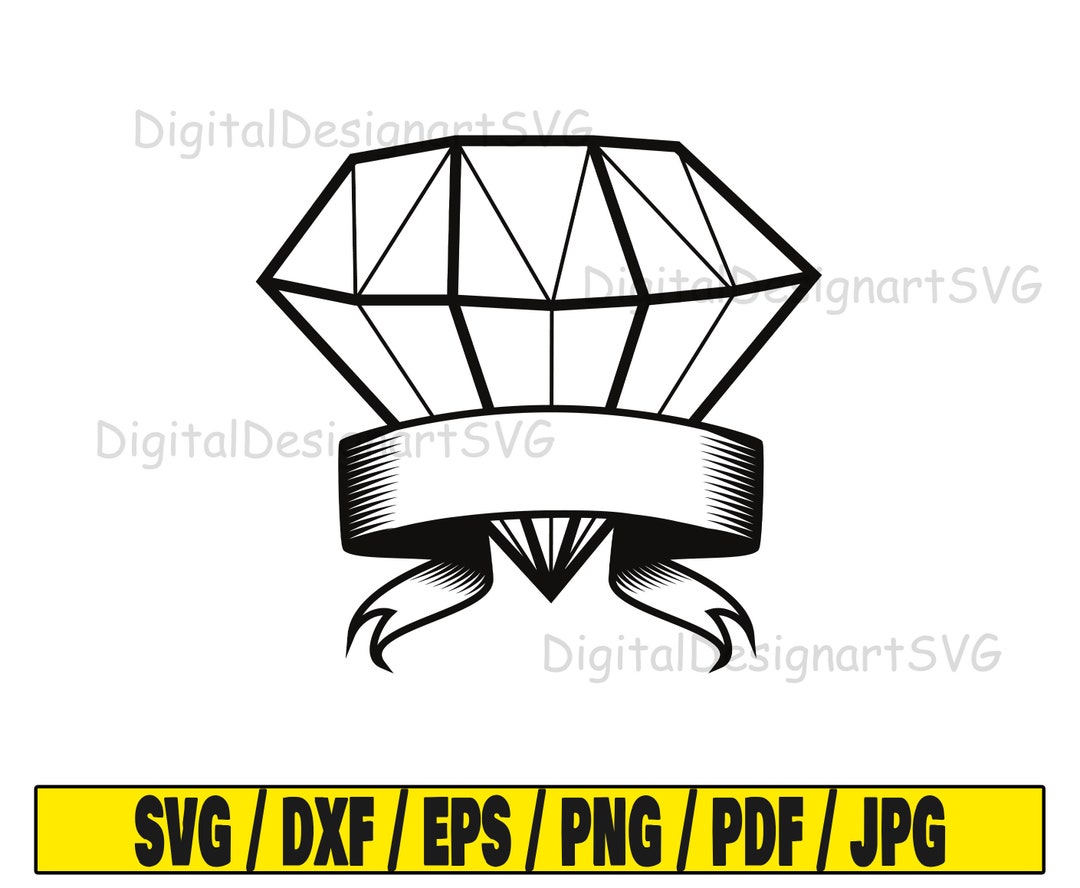 Diamond Svg, Ribbon Svg, Diamond Outline Svg, Ribbon Silhouette Svg ...