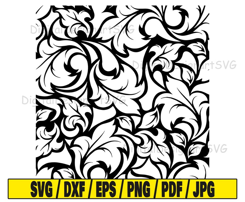 Seamless Pattern Svg, Damask Svg, Tooled Leather, Tooled Leather Svg ...