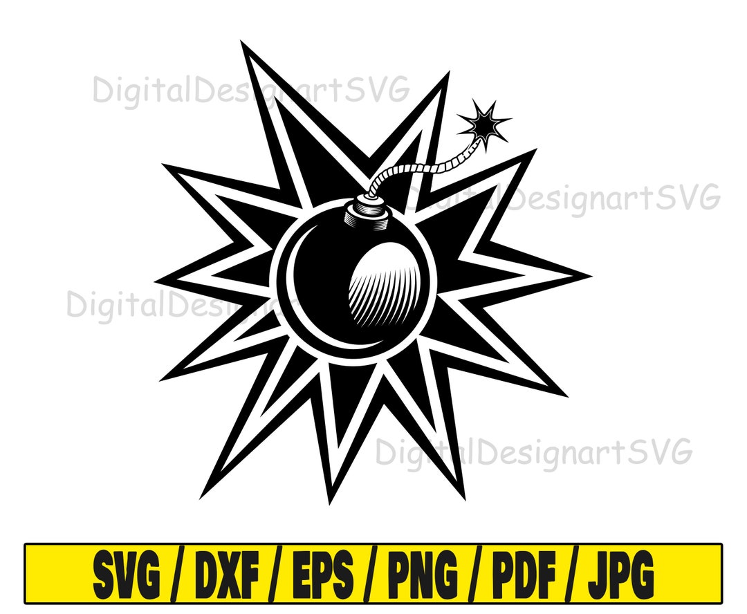 Bomb Cartoon Svg, Bomb Svg, Cartoon Svg, Explosion Svg Cut File ...