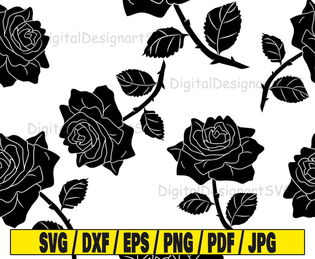 Seamless Rose Pattern Svg, Rose Pattern Svg, Tooled Leather Svg, Rose ...