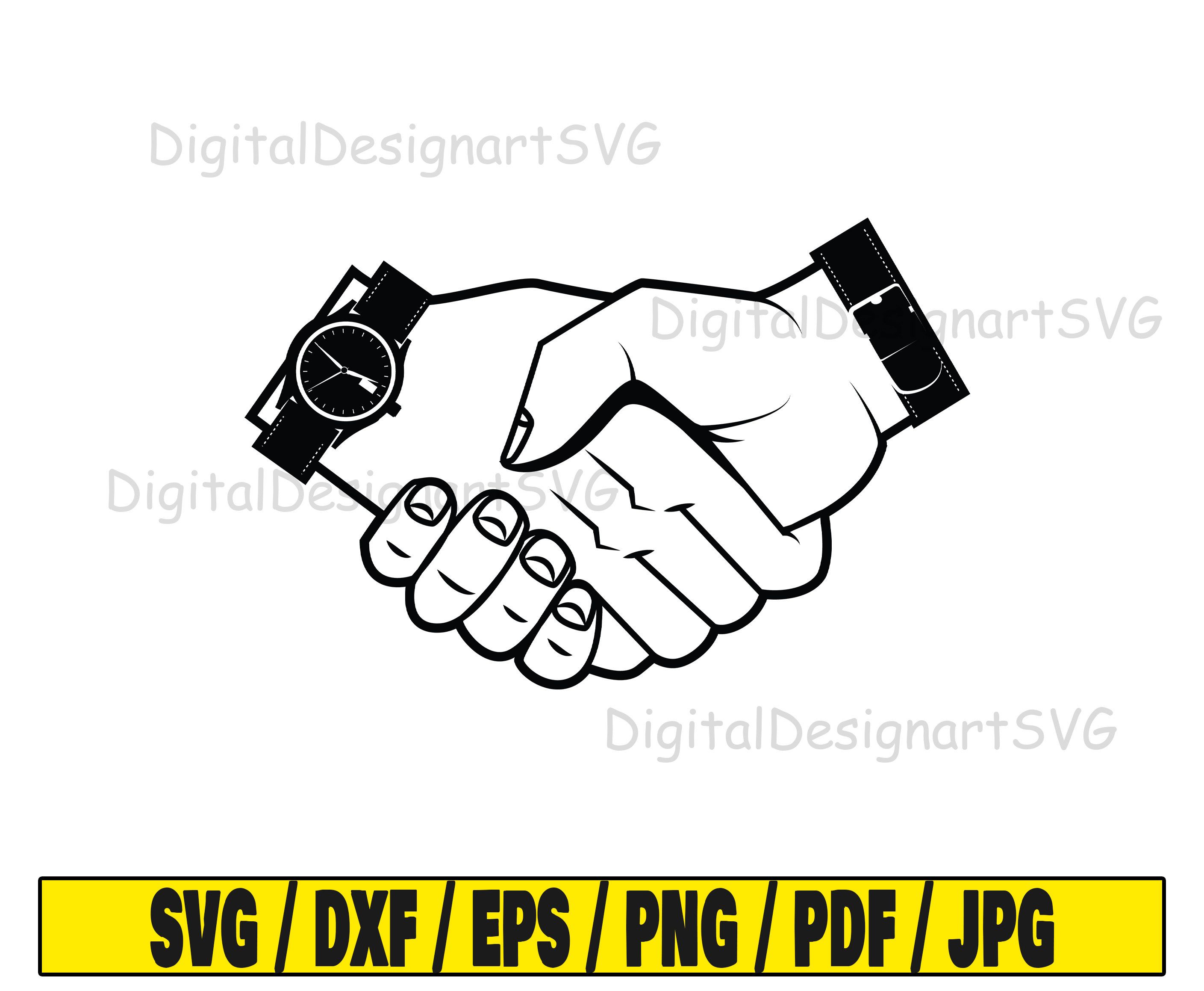 Handshake svg, Hände svg, Gruß svg, Silhouette svg, Uhr svg - Etsy Schweiz