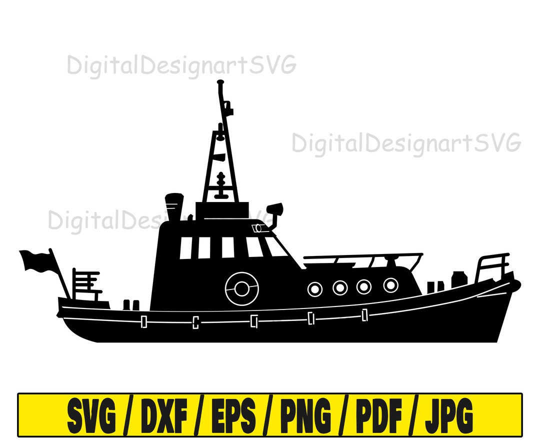 Boat Svg, Pilot Boat Svg Cut File, Sea Clipart, Svg Cut File for Cricut ...