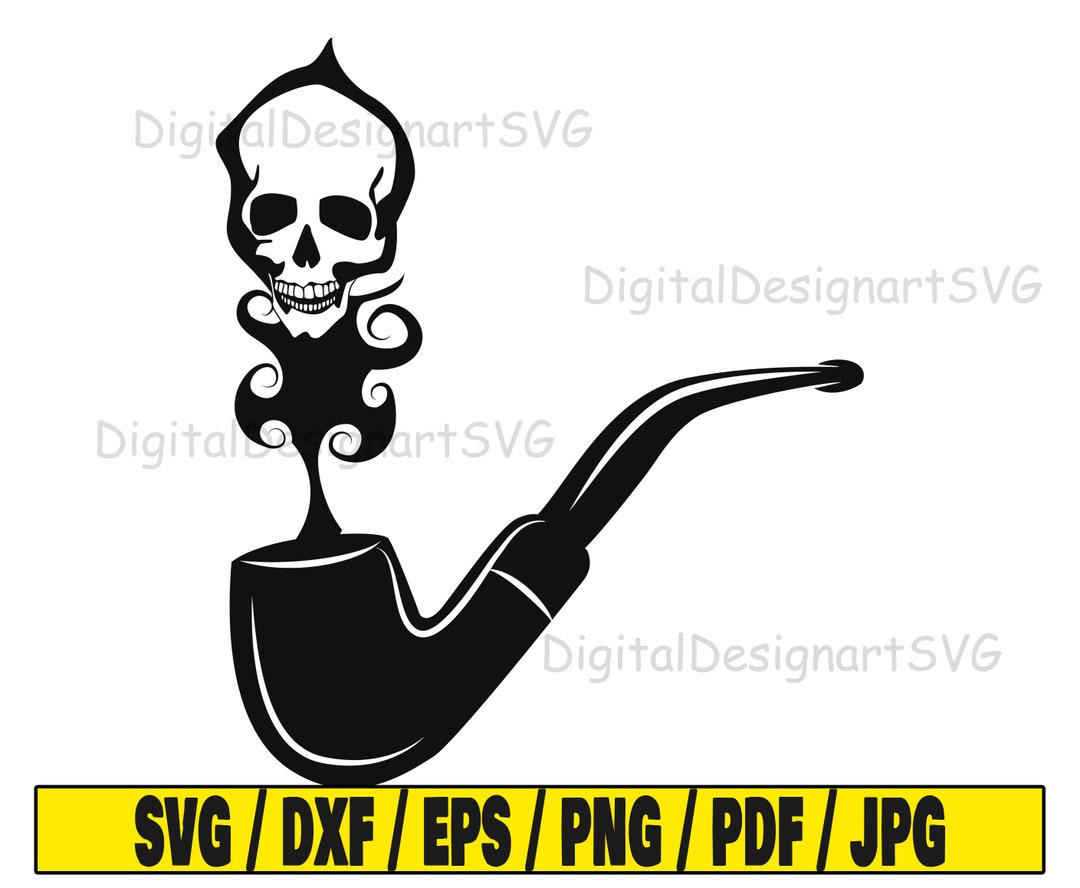 Smoking Pipe Svg, Pipe Svg, Skull Svg, Smoke Svg - Etsy