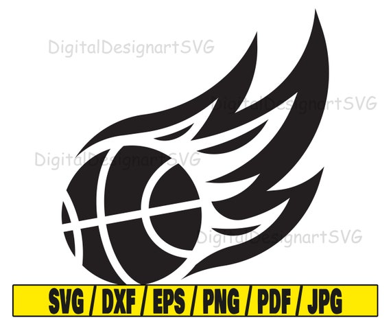 Basketball on Fire Svg Fire Svg Cut File Basketball Clipart | Etsy