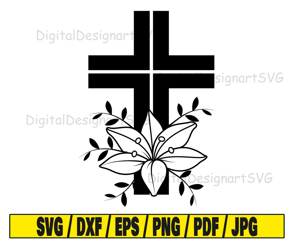 Cross Flower Svg, Cross Svg, Christianity Svg, Flower Svg, Floral Cross ...