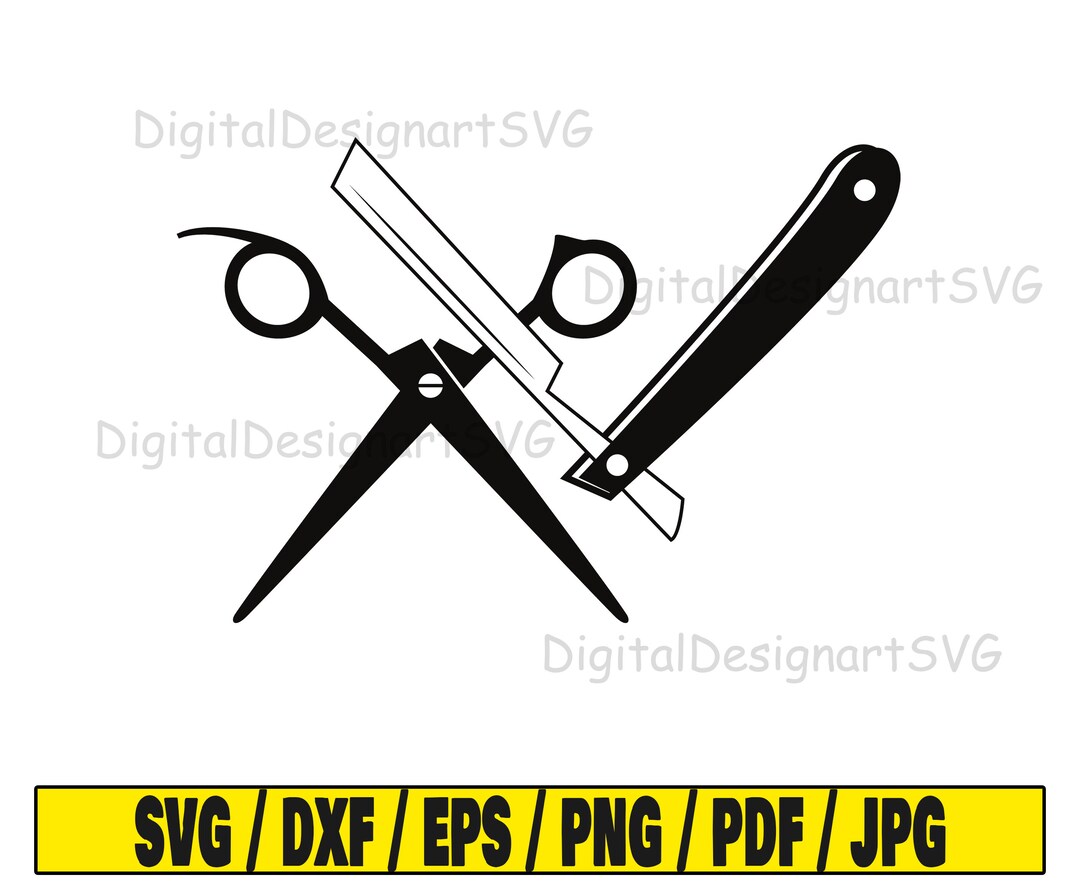 Razor and Scissors Svg, Barber Shop Svg, Barber Svg, Razor Svg, Blade ...